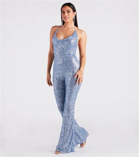 Dance Floor Diva Sequin Backless Jumpsuit And Windsor