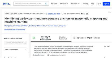 Identifying Barley Pan Genome Sequence Anchors Using Genetic Mapping
