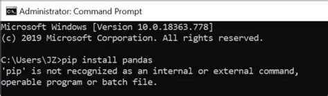 pip is not recognized how to fix it python in office