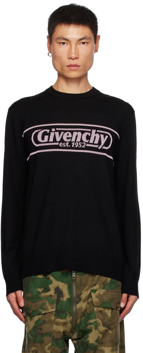 Givenchy Pull Noir à Logo En Tricot Jacquard Ssense France