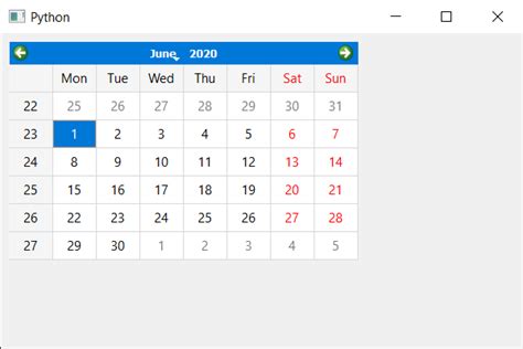 pyqt5 qcalendarwidget setting grid geeksforgeeks