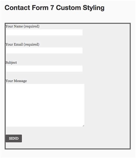 how to customize the style of contact form 7 to match your website
