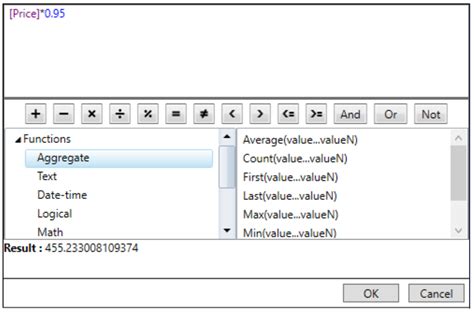 expression editor for excel like formulas in componentone