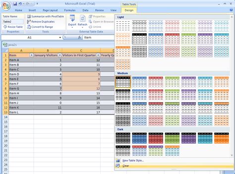 cara menghapus format tabel di excel