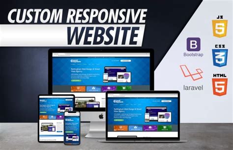 do custom responsive website design development in html css javascript