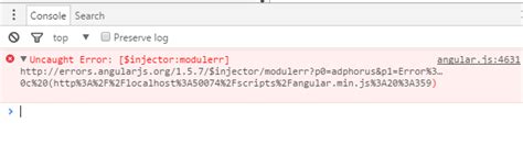 javascript how to fix uncaught error [ injector