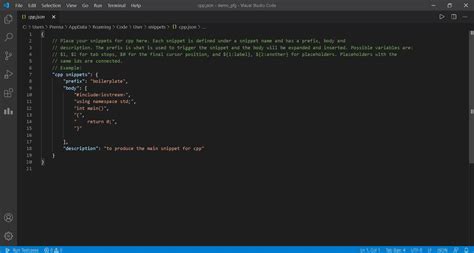 how to create the boilerplate code in vs code geeksforgeeks