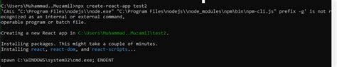 node js create react app only creates package json file