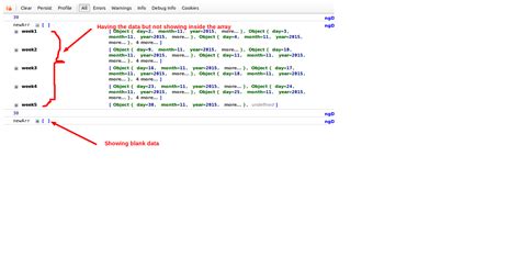 why array of objects is showing blank in firebug though it contain