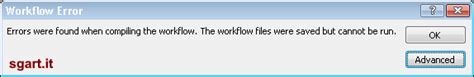 sharepoint errors were found when compiling the workflow
