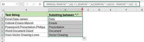 extract substring from text string in excel
