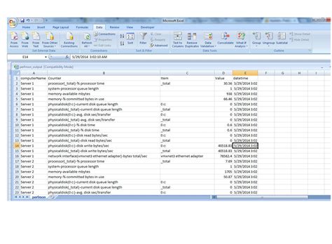powershell perfmon counters into csv file multiple