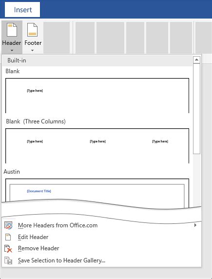 header and footer in word document porarrow