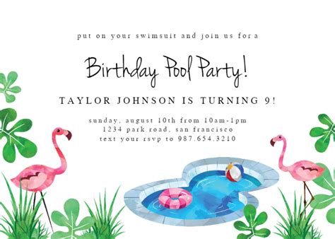 Paper Invitations And Announcements Printable Invitation Flamingo Party