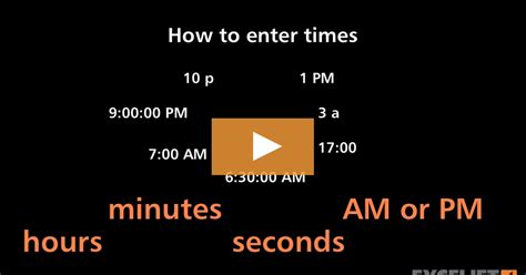 how to enter times in excel exceljet