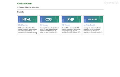 how to create a portfolio gallery using html and css