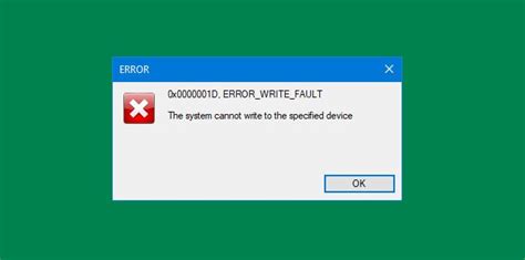 fix error write fault code 0x0000001d on windows 10 coding writing