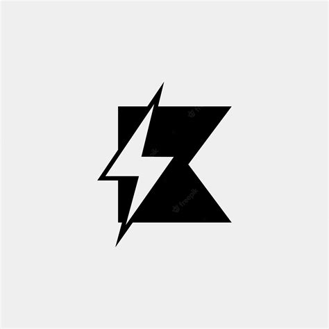 번개 천둥 볼트 벡터 디자인 전기 볼트 문자 K 로고 벡터 일러스트와 함께 K 문자 로고 프리미엄 벡터