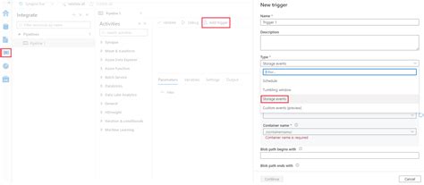 create event based triggers azure data factory and azure synapse