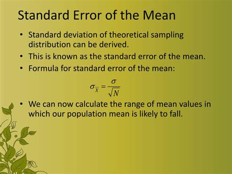 Standard Error Of The Mean Population At Sean Alves Blog
