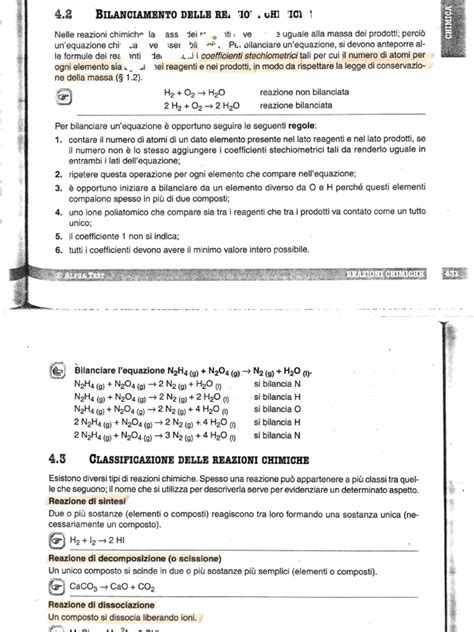 Reazioni Chimiche Bilanciamento Pdf