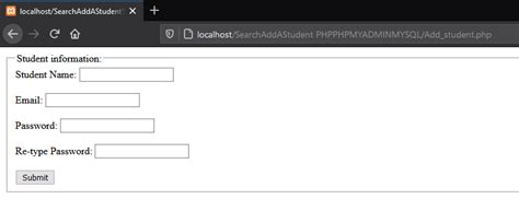 how to insert and search from mysql database using php html forms and