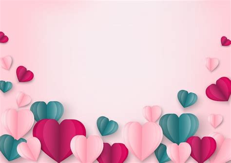 Arte De Papel De Amor Y Origami Hecho Forma De Corazón En Rosa Pastel