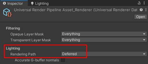 deferred rendering path in urp universal rp 12 1 12