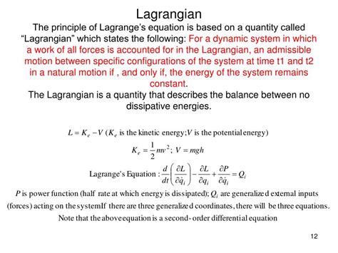 Ppt Lagrange Equations Use Kinetic And Potential Energy To Solve For