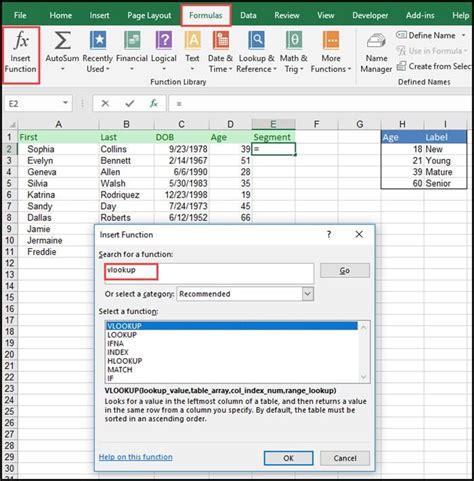 inserting vlookup function excel tutorials excel tutorial