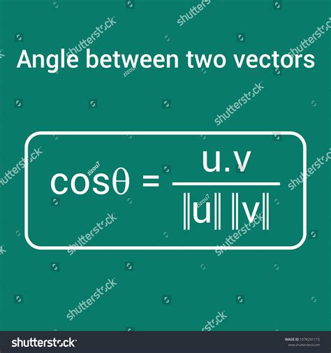 Angle Between Two Vectors Formula Stock Vector Royalty Free