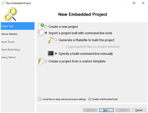 importing embedded projects built with external tools