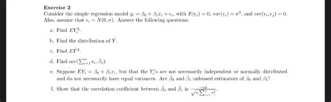 solved consider the simple regression model yi b0 b1xi ei