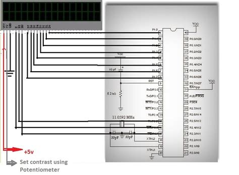 how to display text on 16x2 character lcd