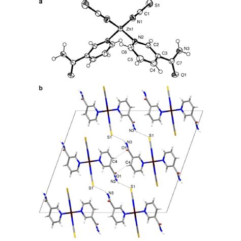 A The Ortep 3 Drawing Of The Structural Unit Of Complex 1 With The
