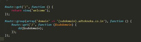 routes laravel dynamic wildcard subdomain creation on