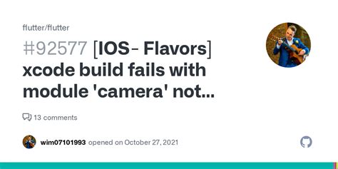 [ios flavors] xcode build fails with module camera not found · issue