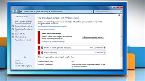 Configure Windows Firewall Settings On A Windows® 7 Pc Youtube