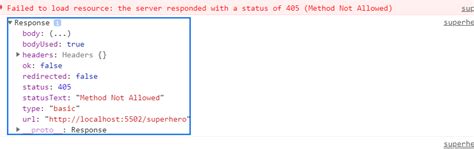 javascript node js 405 method not allowed and column cannot be null