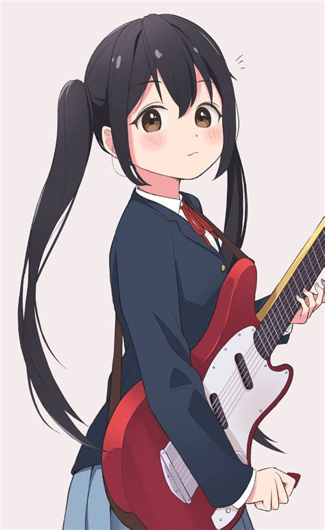 Safebooru 1girl 1ssakawaguchi Absurdres Black Hair Blush Guitar