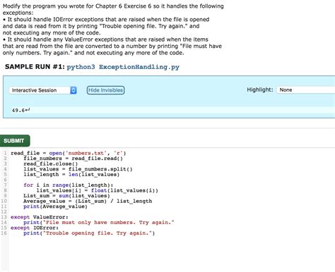 [solved] modify the program you wrote for chapter 6 exercise 6 so it