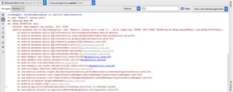 android error while submitting email address to sqlite database