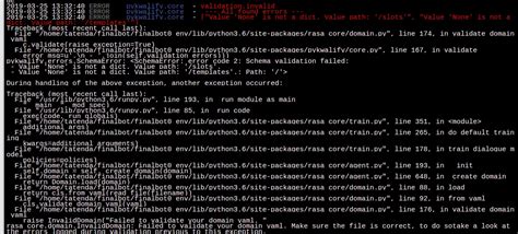failed to validate domain yaml rasa open source rasa community forum