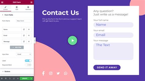 elementor form widget free wordpress form builder