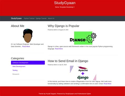 Django Bootstrap 4 Integrate Template Example Django Tutorial
