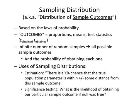 Ppt Sampling Distribution A K A “distribution Of Sample Outcomes