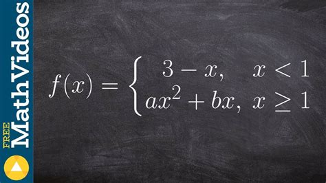 find the values a and b that make the function differentiable youtube