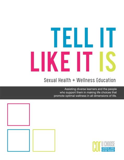 Tell It Like It Is Sexual Health And Wellness Education Pdf