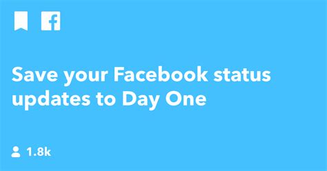 Save Your Facebook Status Updates To Day One Ifttt