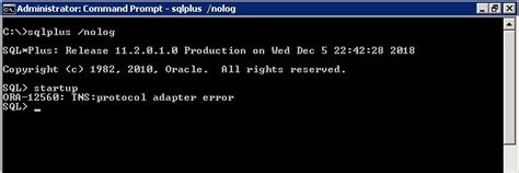 oracle how can i solve ora 12560 tns protocol adaptor error stack